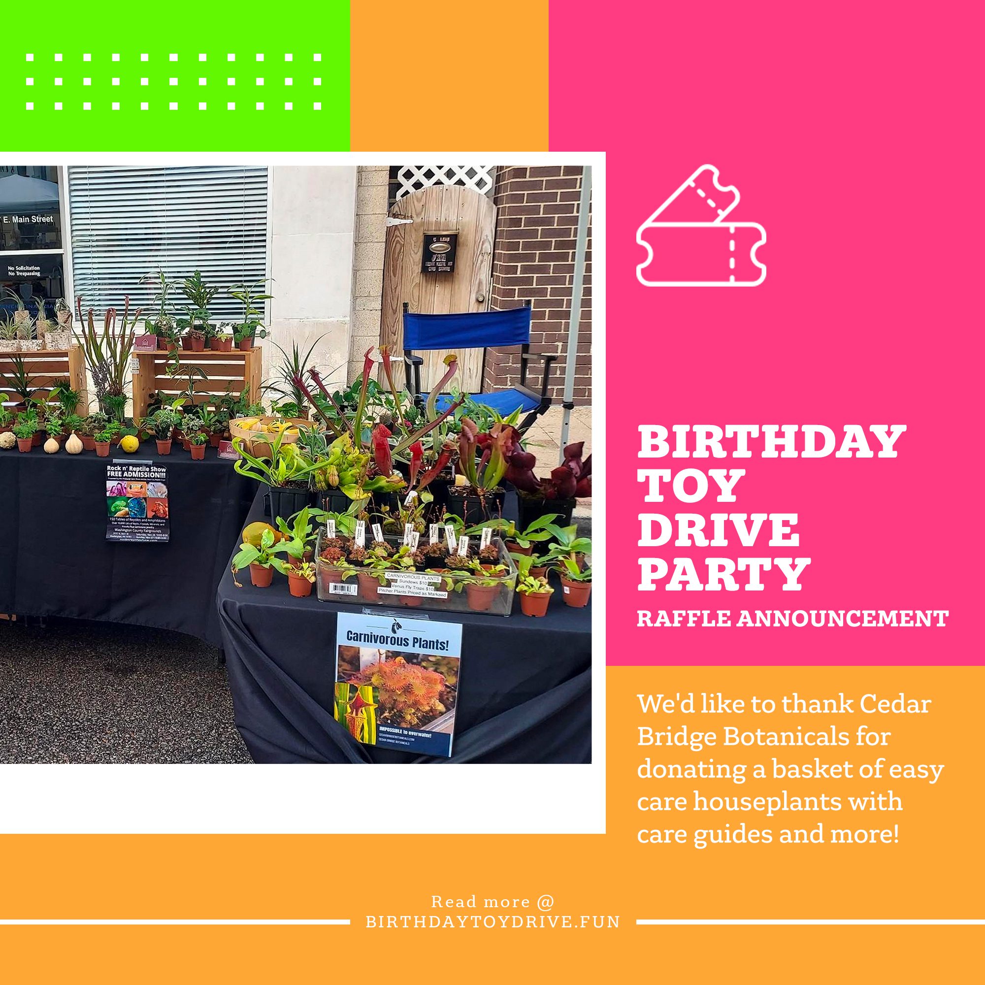 Cedar Bridge Botanicals - Birthday Toy Drive